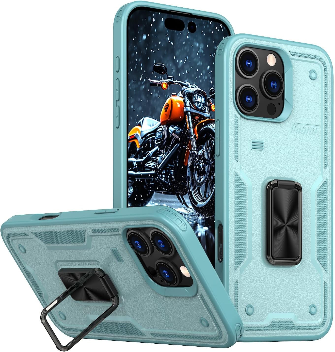 Case for iPhone 16 Pro,Military Grade [Built-in Kickstand] Magnetic ...