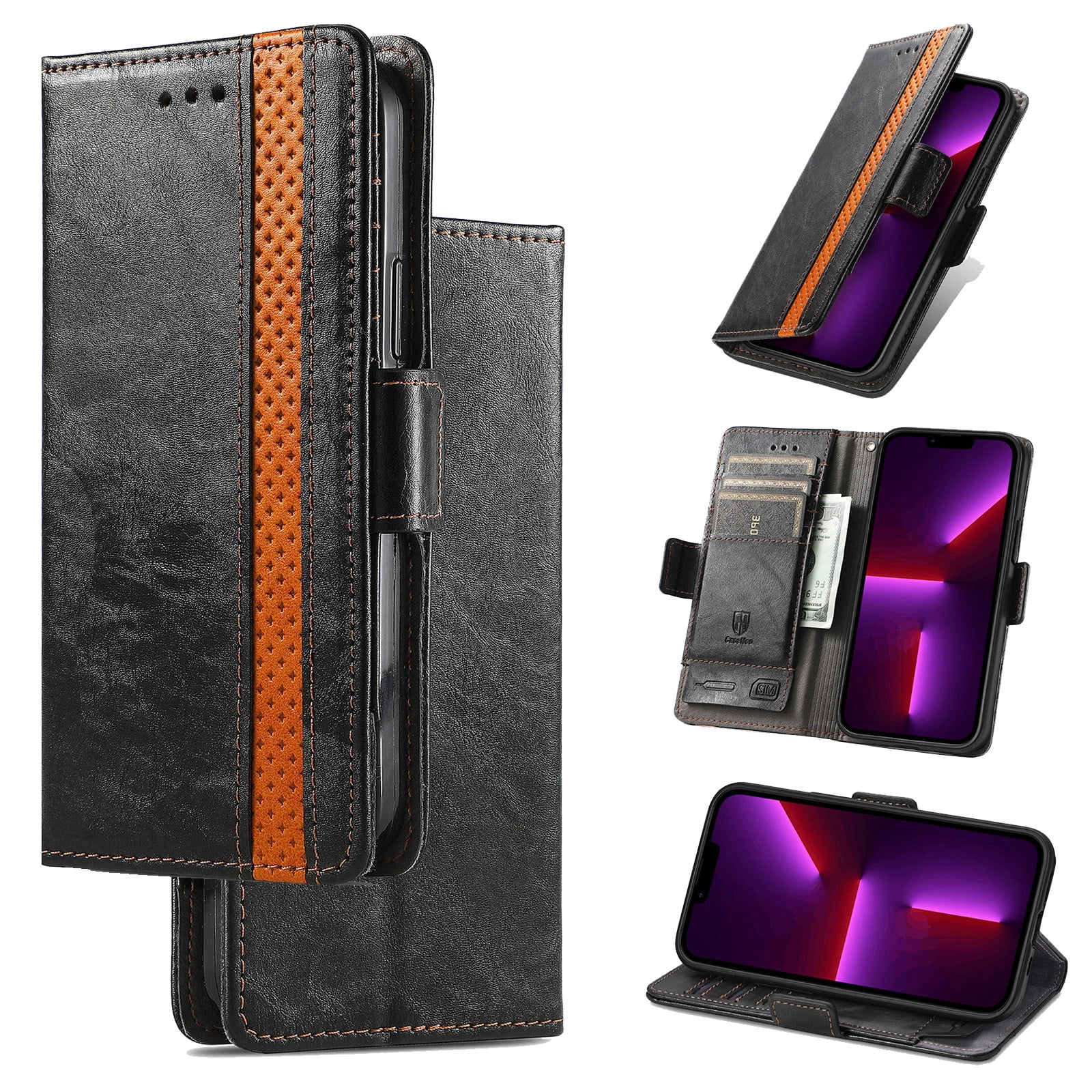 Case for iPhone 16 with RFID Blocking Credit Card Holder, Premium PU ...