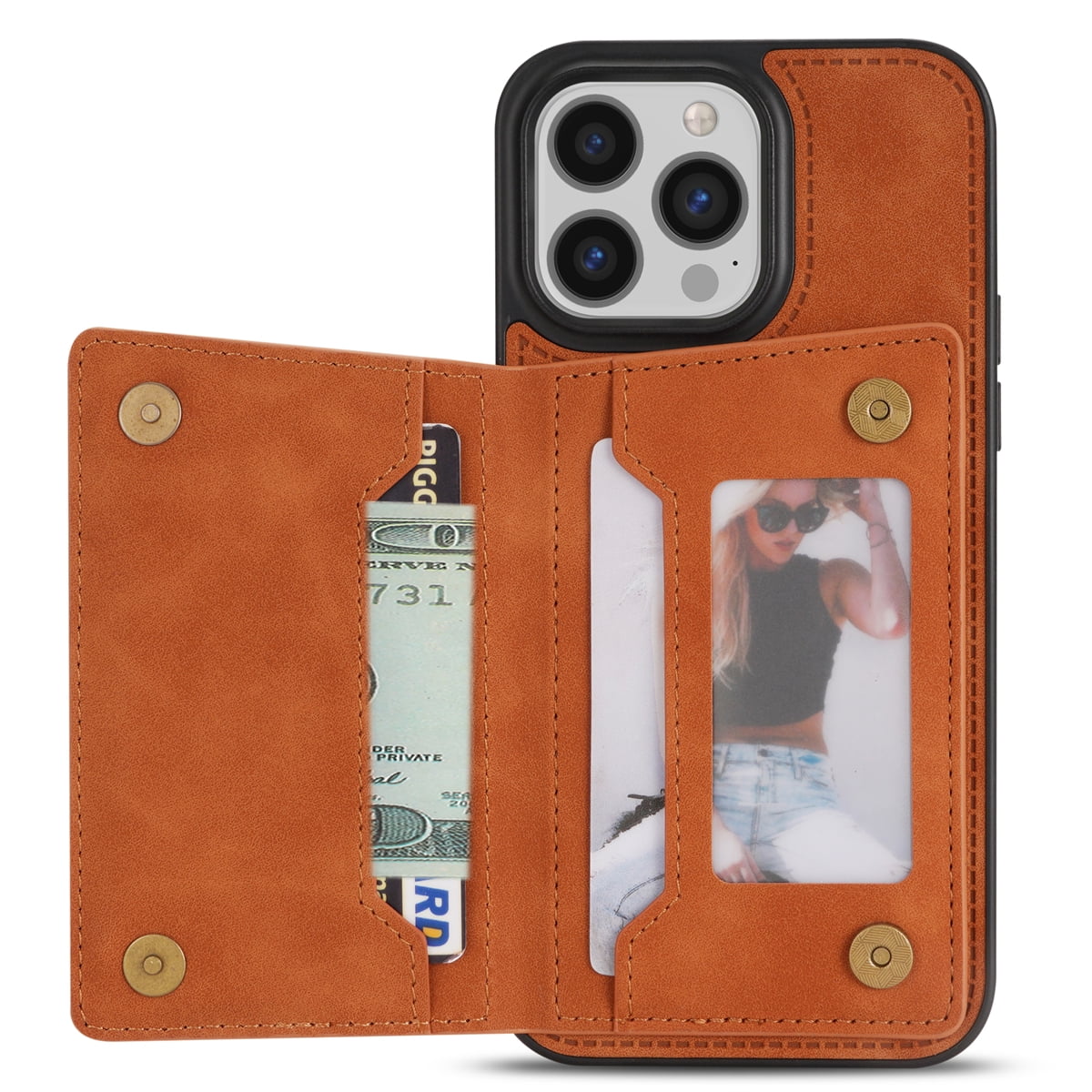 Case for iPhone 16 Wallet style phone case, ultra-thin PU leather case ...