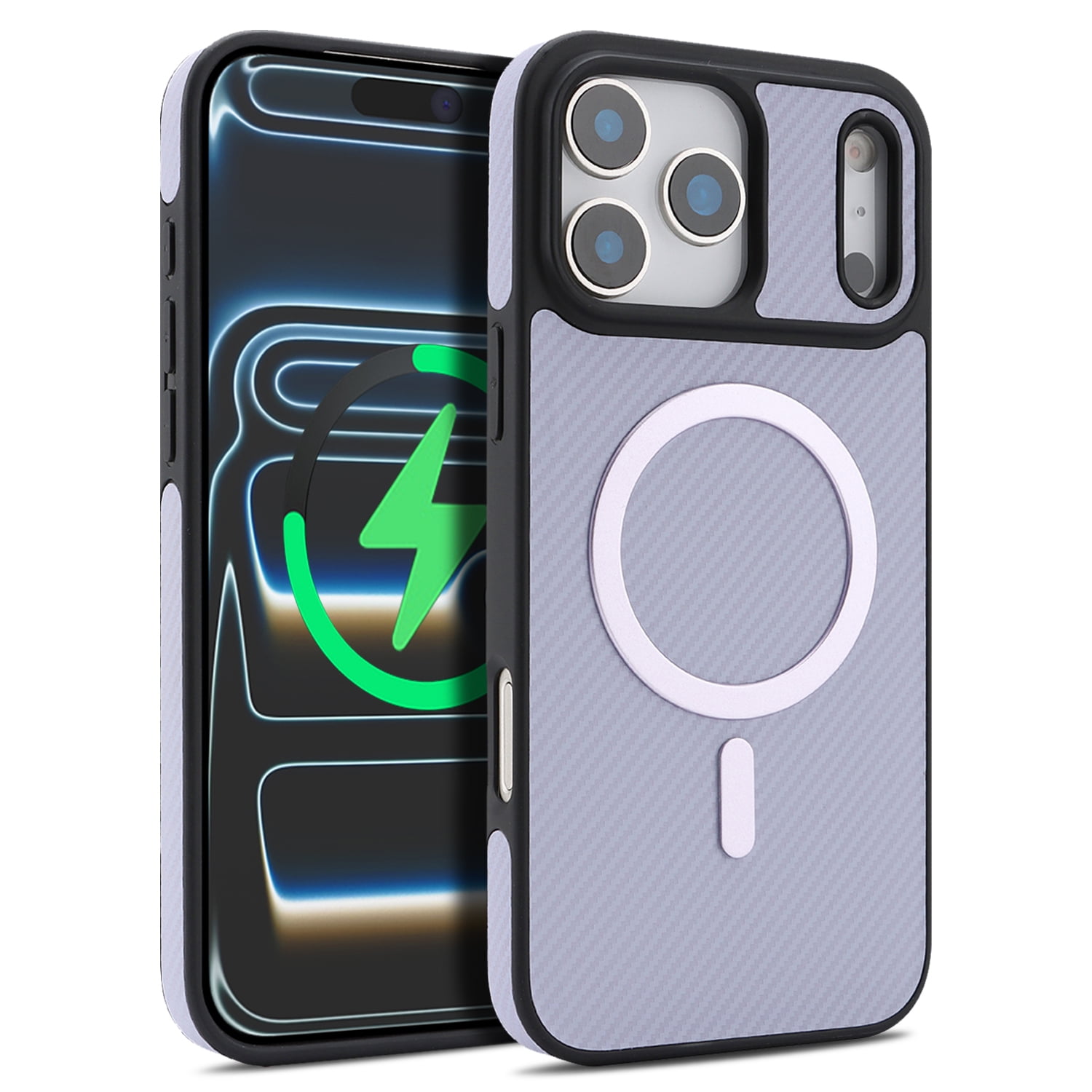 Case for iPhone 16e, Luxury Carbon Fiber Texture PC+TPU Shockproof Anti ...