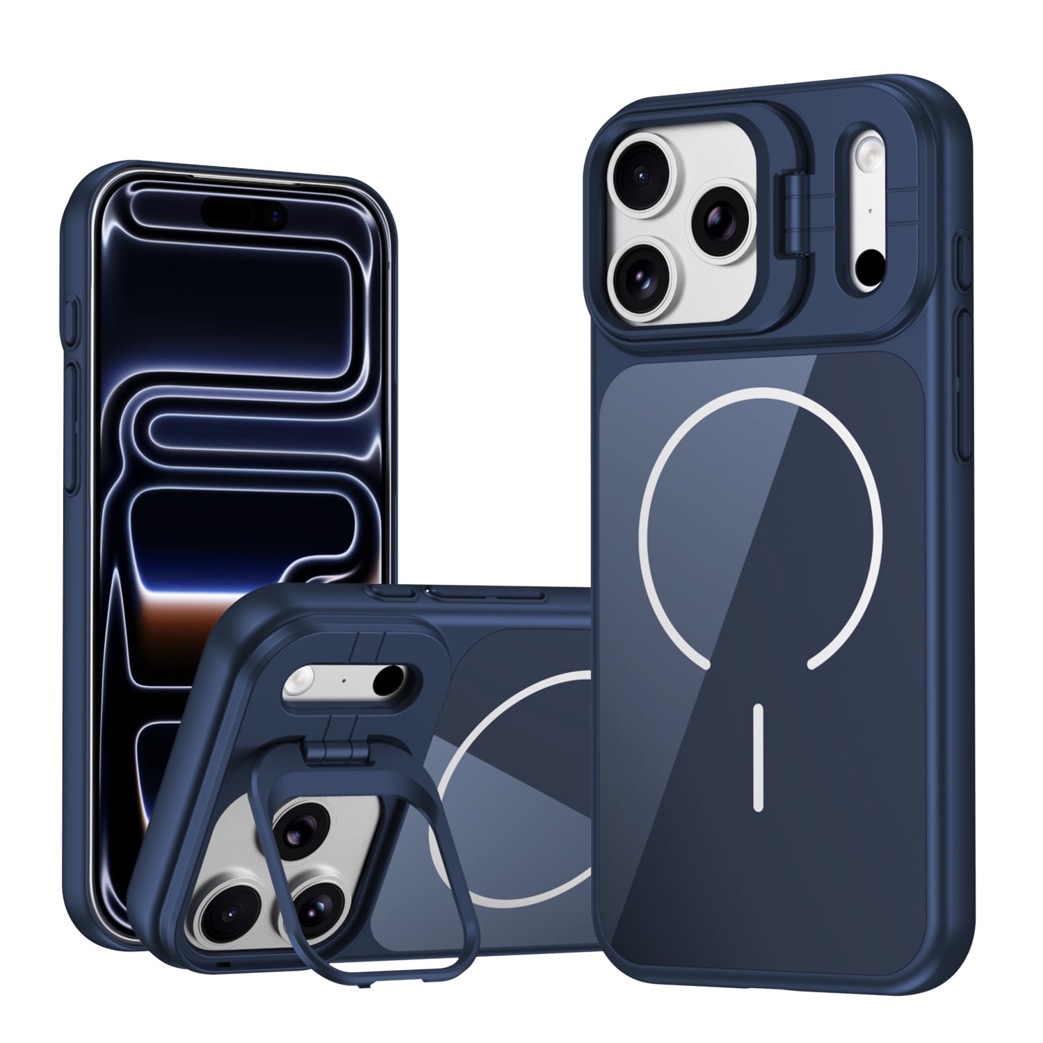 Case for iPhone 17 Pro with Camera Cover Kickstand, Compatible with ...