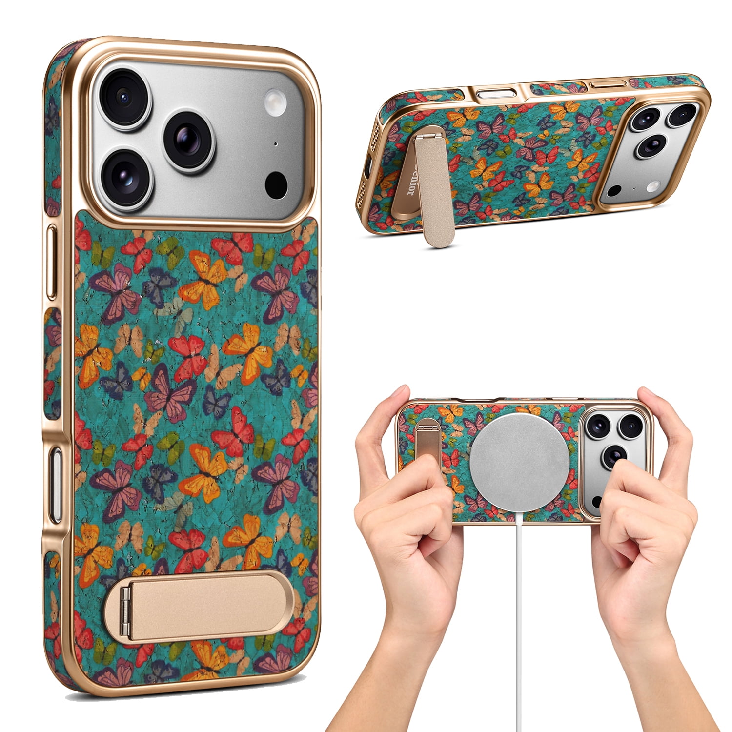 Case for iPhone 17 Pro, Compatible with MagSafe Metal Stand Slim ...