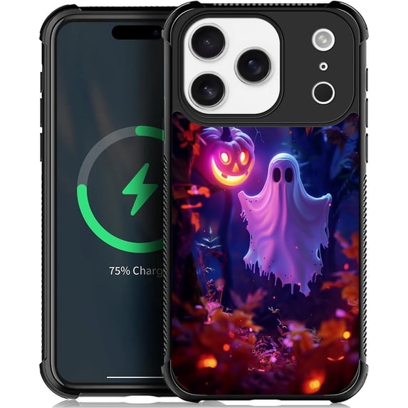 Case for iPhone 17 Pro,Halloween Pumpkin Ghost Patten Design Compatible ...