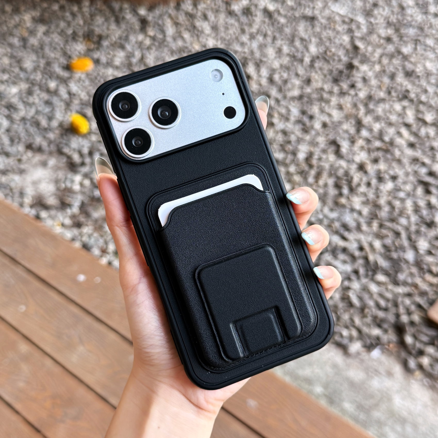 Case for iPhone Air, with Card Back & Hidden Bracket, Premium PU ...