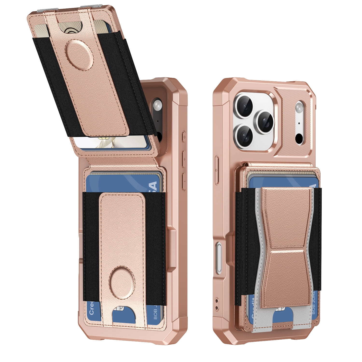 Case for iPhone Air Flip Back Card Slots with Elastic Side, Kickstand ...