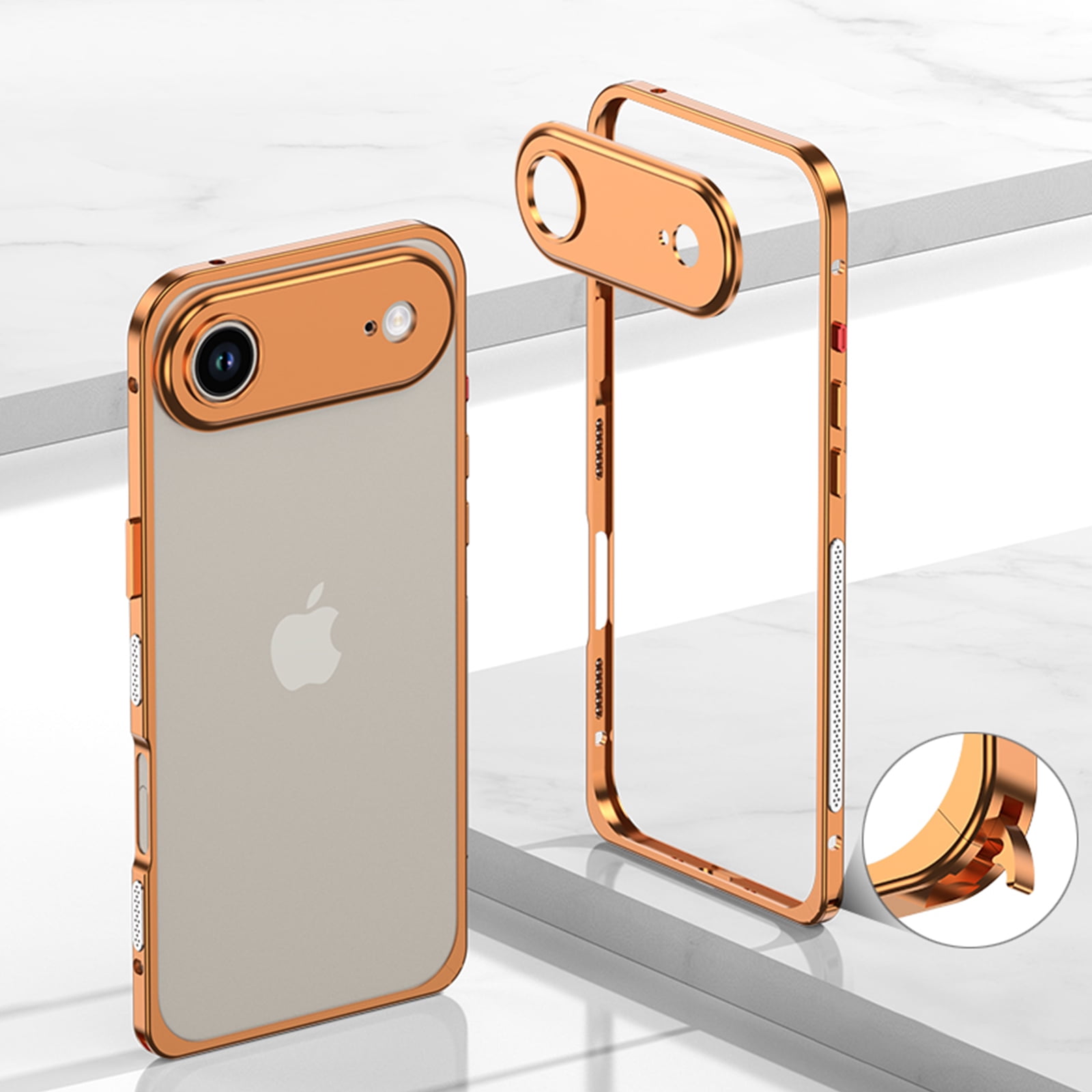 Case for iPhone Air, Rugged Metal Frame with Metal Camera Lens Cover ...