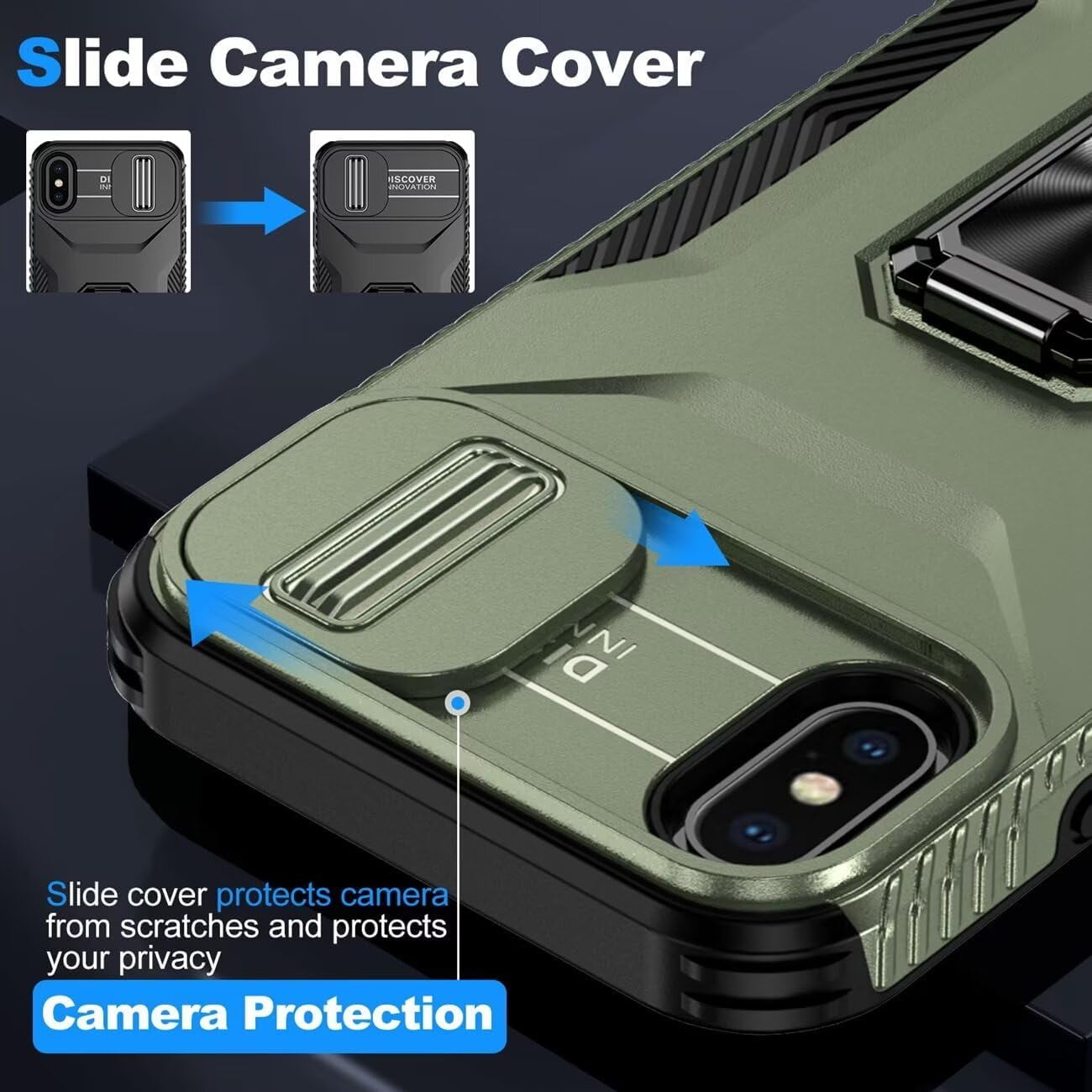 Case for iPhone Xs Max Case with Tempered Glass Screen Protector and ...