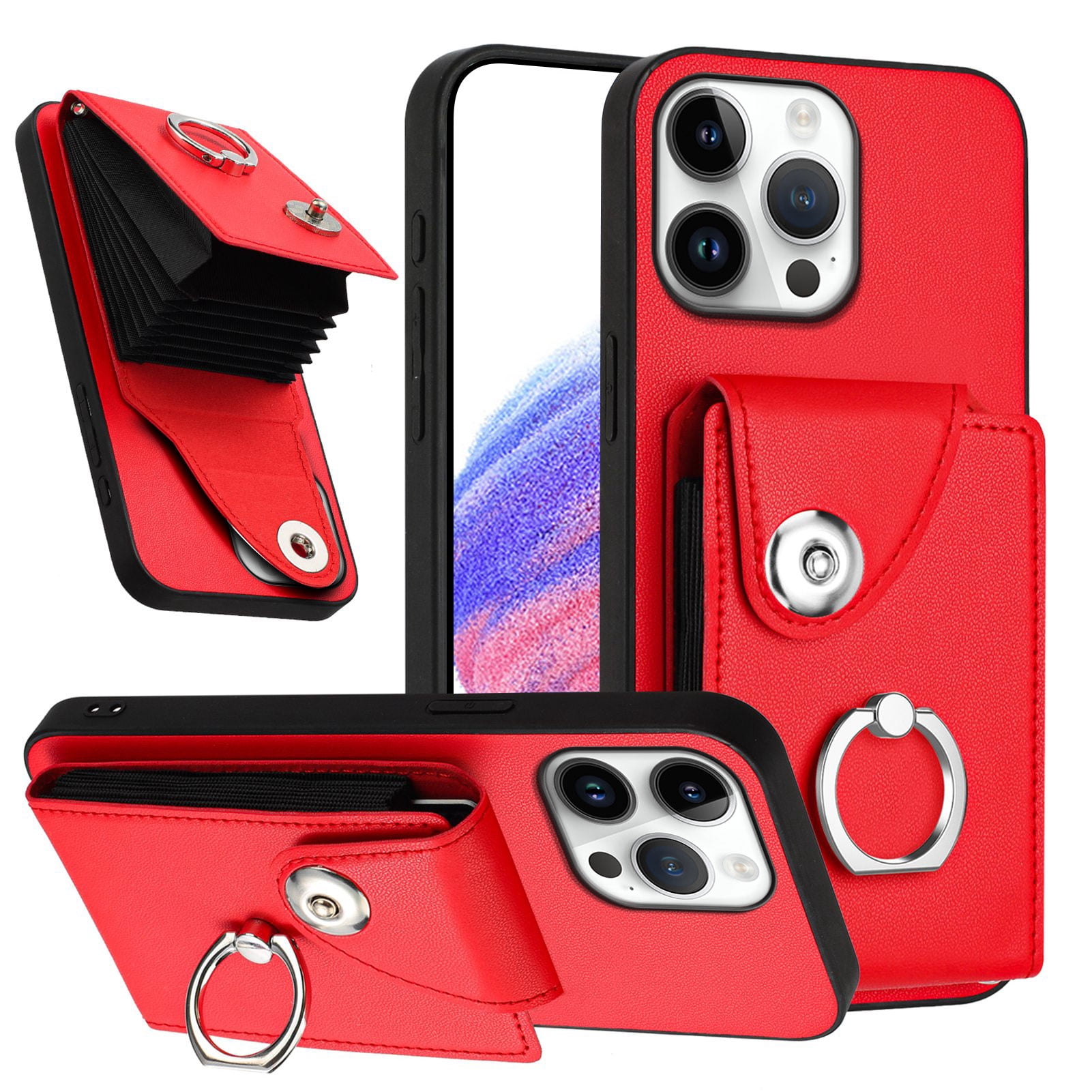 Case for iPhone14 Mobile phone case, wallet with card clip, magnetic ...