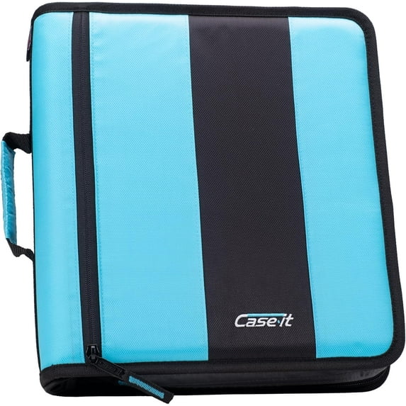 Case-it Classic Zipper Binder, 2" O-Ring with mesh pockets and shoulder ...