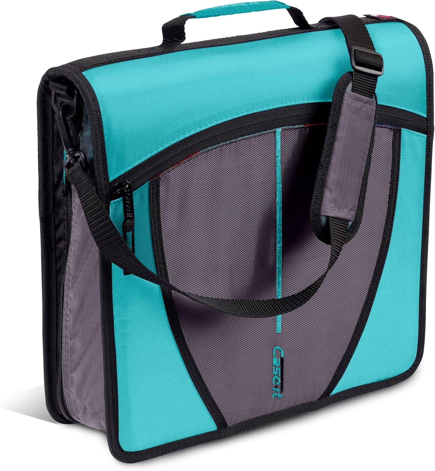 Case-it 3-inch O-Ring Binder, 5-Color Tab, Shoulder Strap, 600-Page ...
