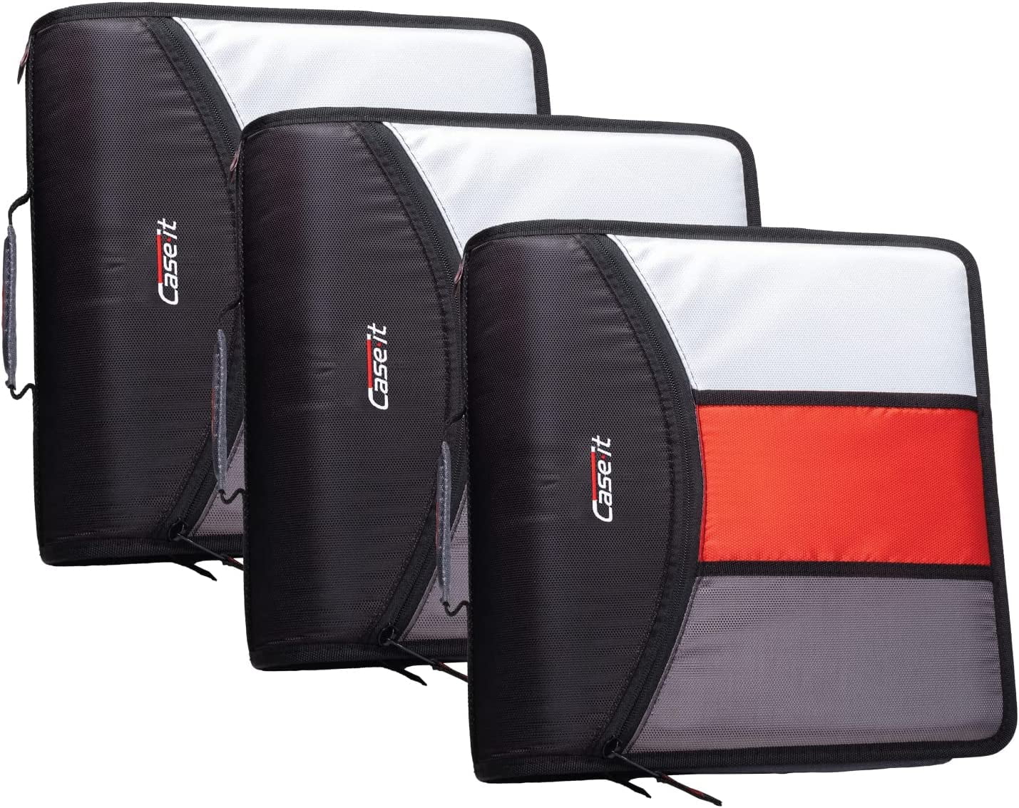 Case-it The Mighty Zip Tab Zipper Binder - 3 Inch O-Rings - 5 Color Tab ...