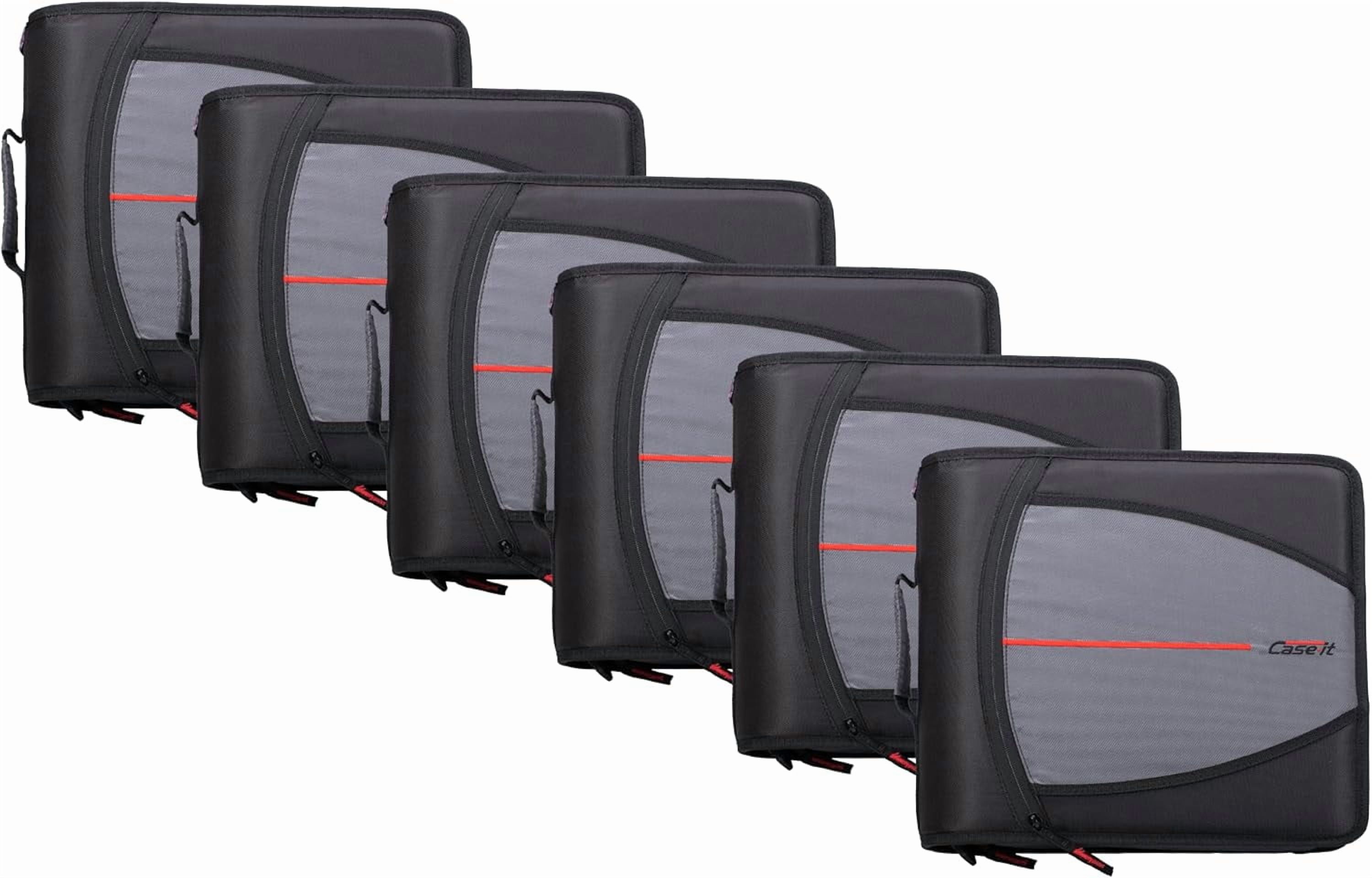 Case-it The Mighty Zip Tab Zipper Binder - 3 inch O-Rings - 5 Color Tab ...