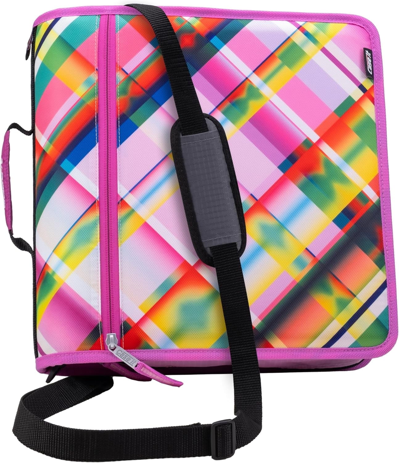 Case-it The Mighty Zip Tab Zipper Binder - 3 Inch O-Rings - 5 Color Tab ...