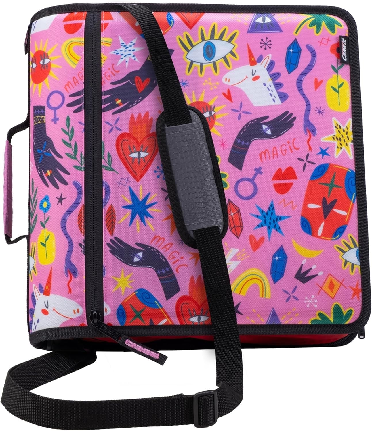 Case-it The Mighty Zip Tab Zipper Binder - 3 Inch O-Rings - 5 Color Tab ...