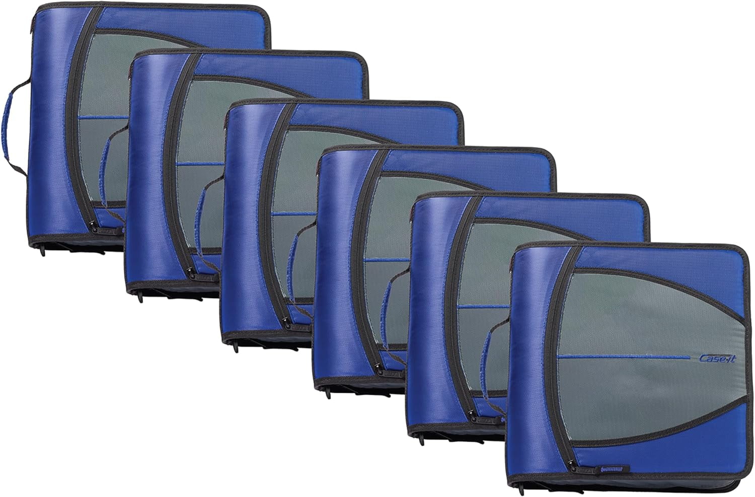 Case-it Mighty Zip Tab Zipper Binder 6 Pack 3" O-Ring with 5-Color tabs ...