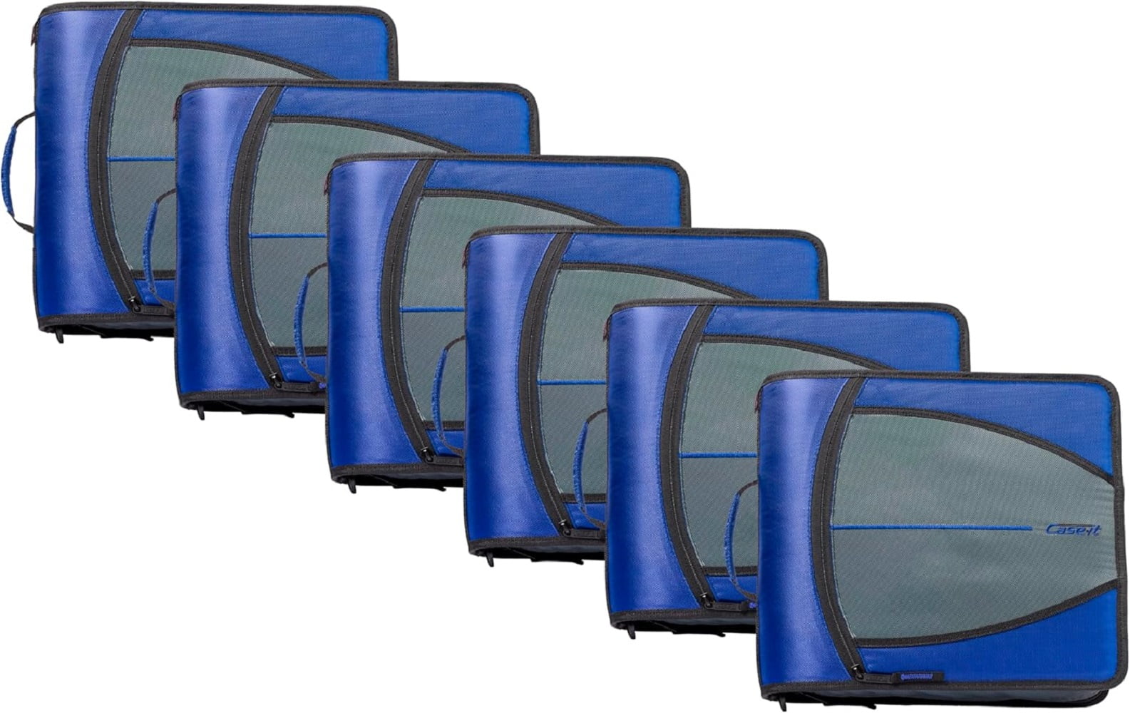 Case-it Mighty Zip Tab Zipper Binder 6 pack 3" O-Ring with 5-Color Tabs ...