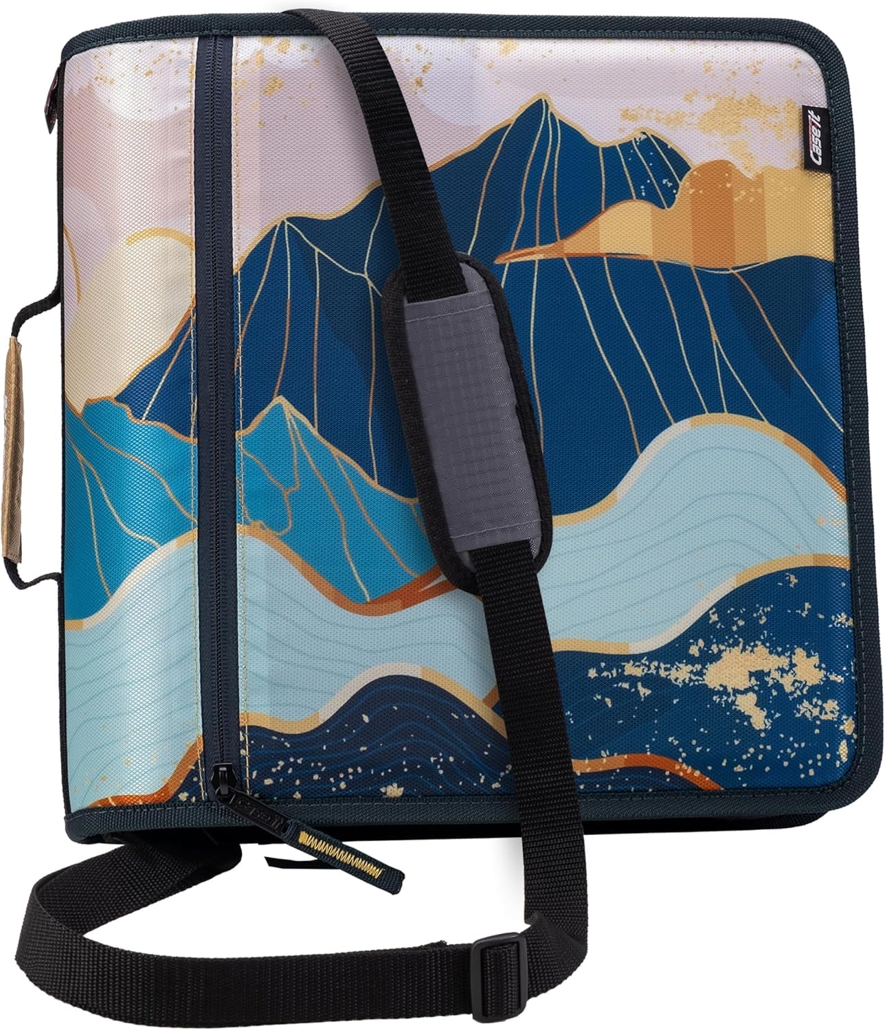 Case-it Printed Mighty Zip Tab 3-inch Zipper Binder, with Expanding ...