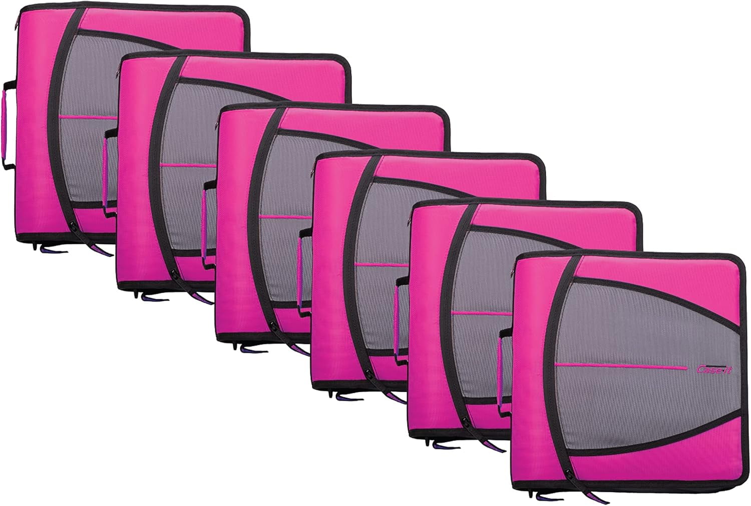 Case-it The Mighty Zip Tab Zipper Binder - 3 Inch O-Rings - 5 Color Tab ...