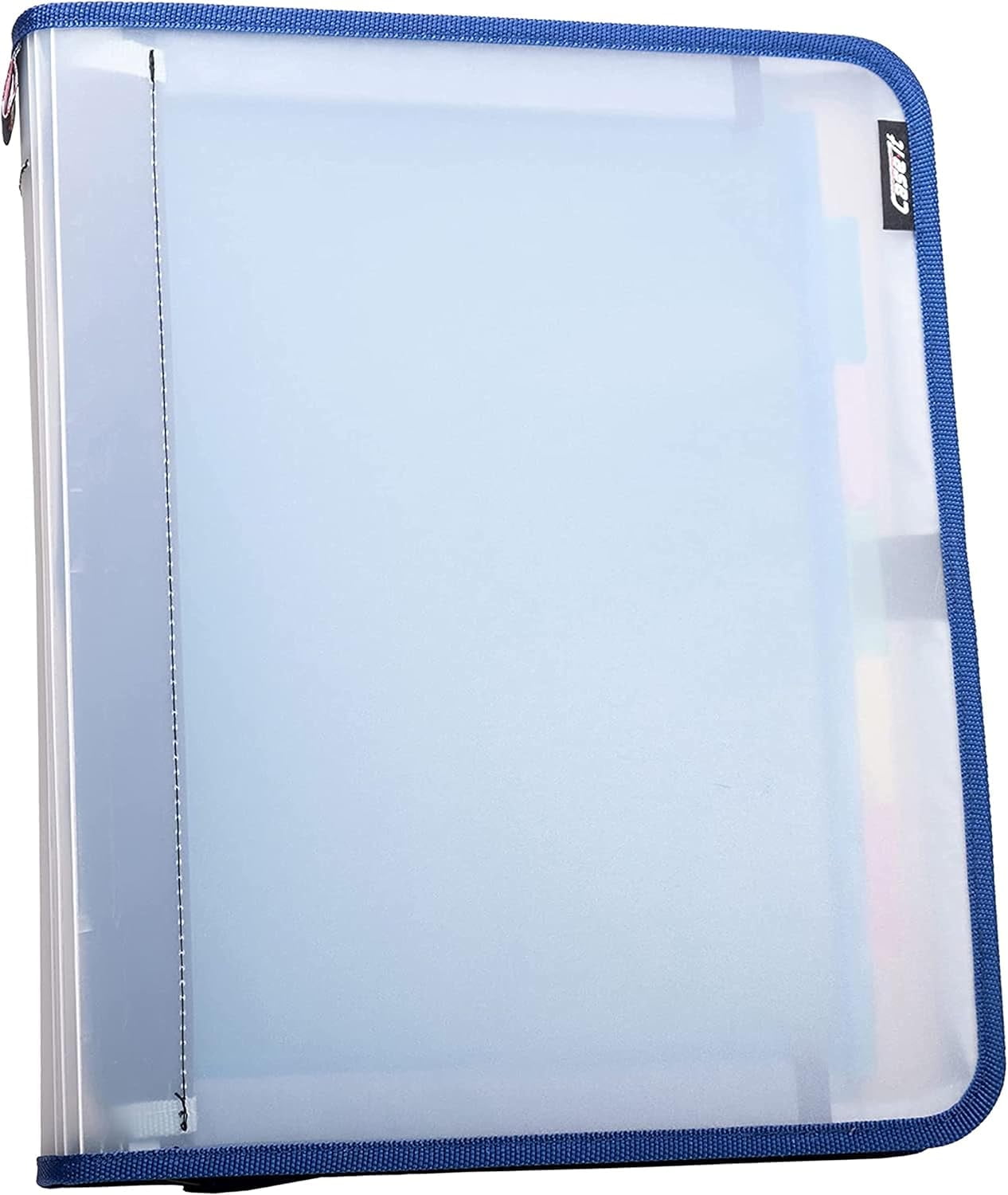 Case-it Transulcent Go Tab Zipper Binder, 2" O-Ring with 5-Color tabs ...