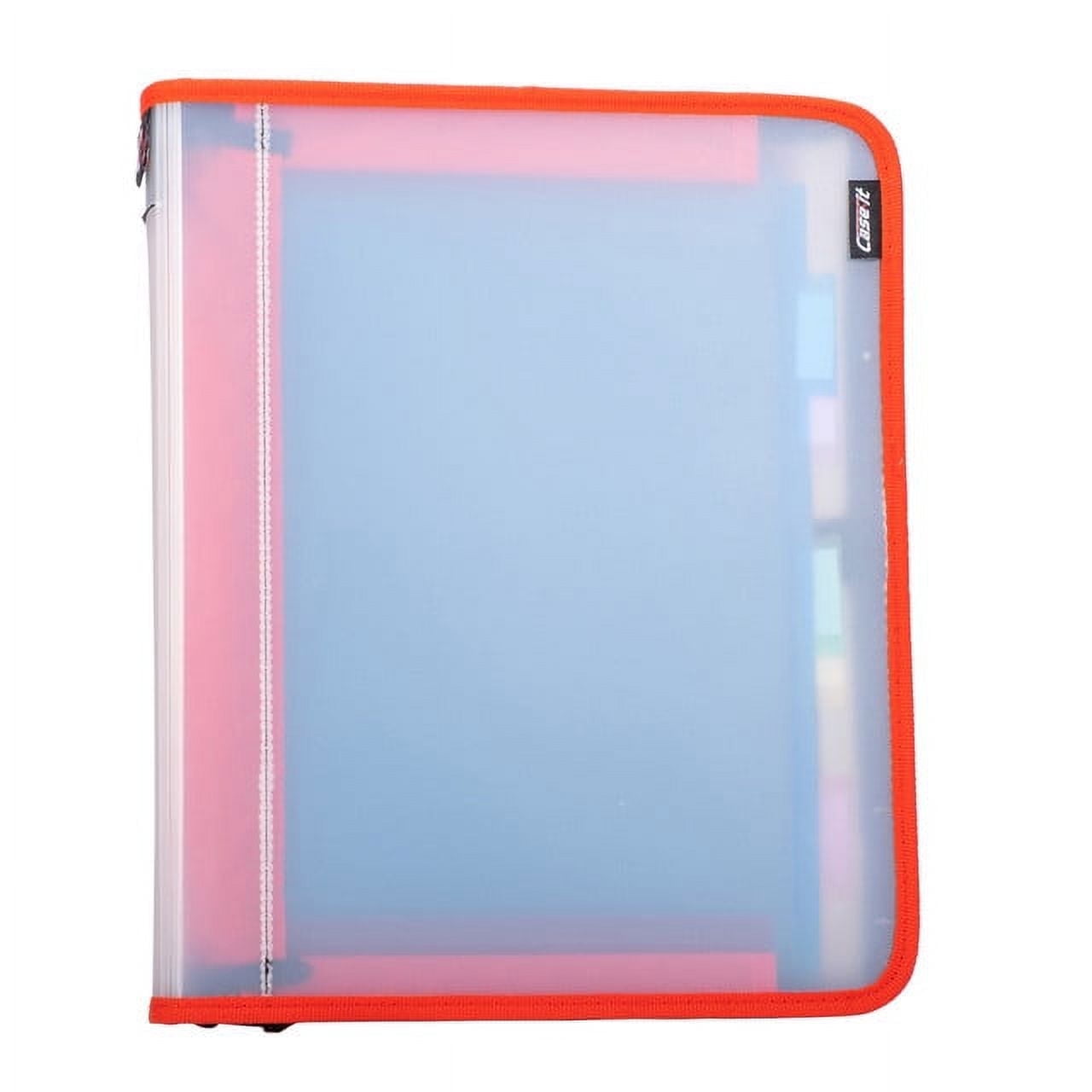 Case-it Transulcent Go Tab Zipper Binder, 2" O-Ring with 5-Color tabs ...