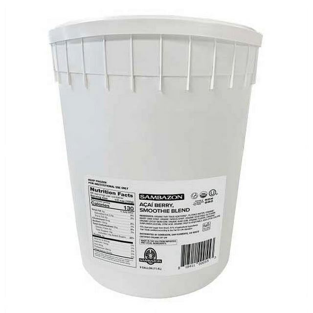 Sambazon Organic Dairy Free Acai Berry Sorbet Frozen 3 Gallon Tub