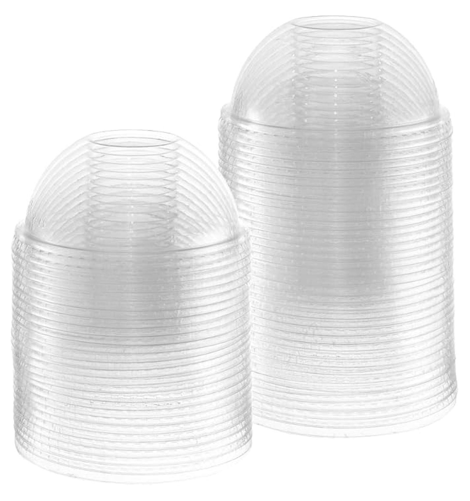 [Case of 1000] Clear (No hole) Dome PET Plastic Lids 98mm Rim for 12 ...