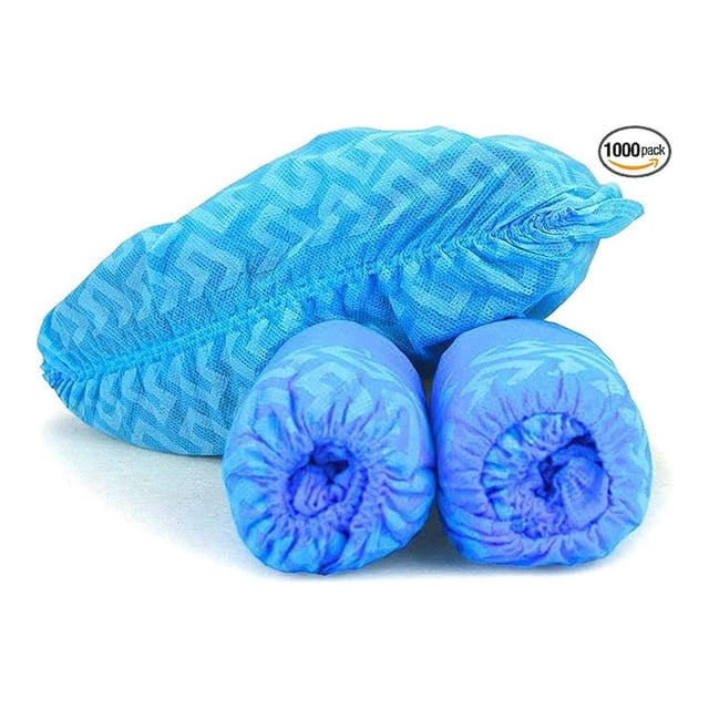Case of 1000 Disposable Boot & Shoe Covers with Tread Pattern Anti-Slip ...