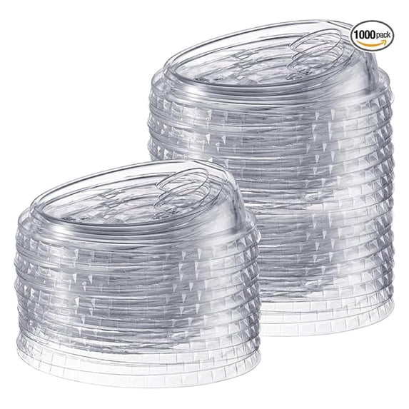 [Case of 1000] Disposable Strawless PET Plastic Lids for 12, 16, 20 ...