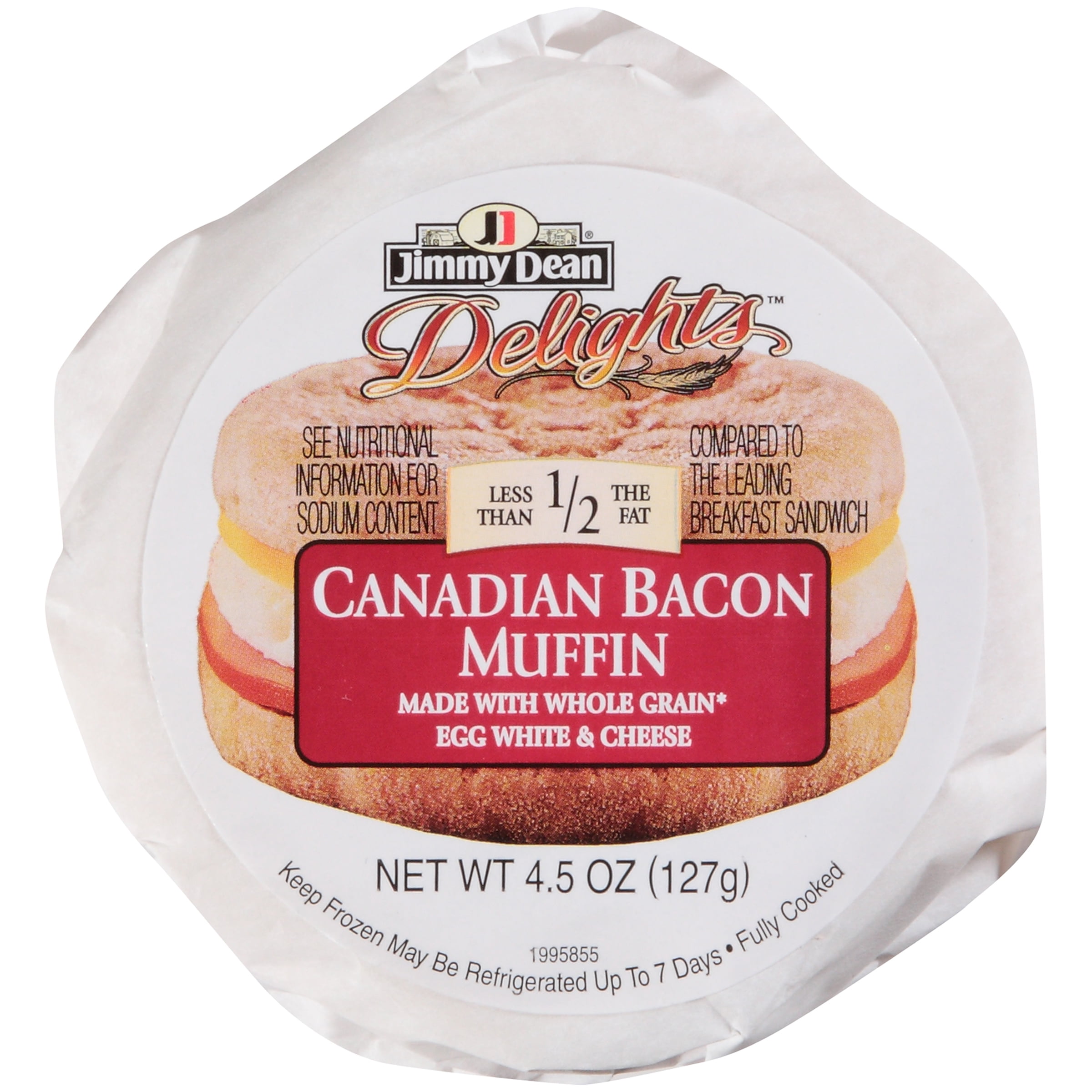 Jimmy Dean D-Lights Canadian Bacon w/ Egg Whites and Cheese Muffin ...