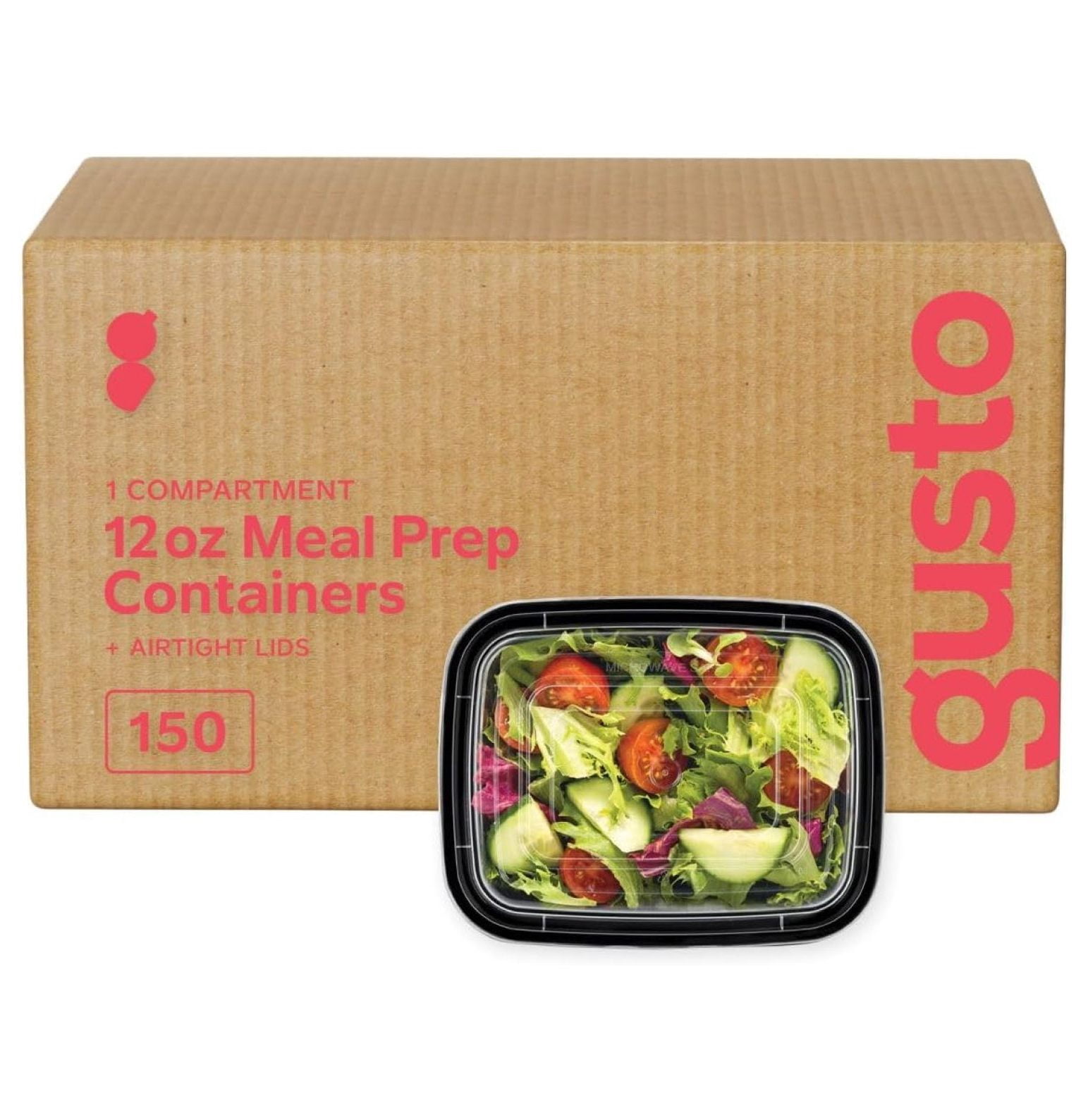 [Case of 150 12 oz. Meal Prep Containers With Lids, 1 Compartment Lunch ...