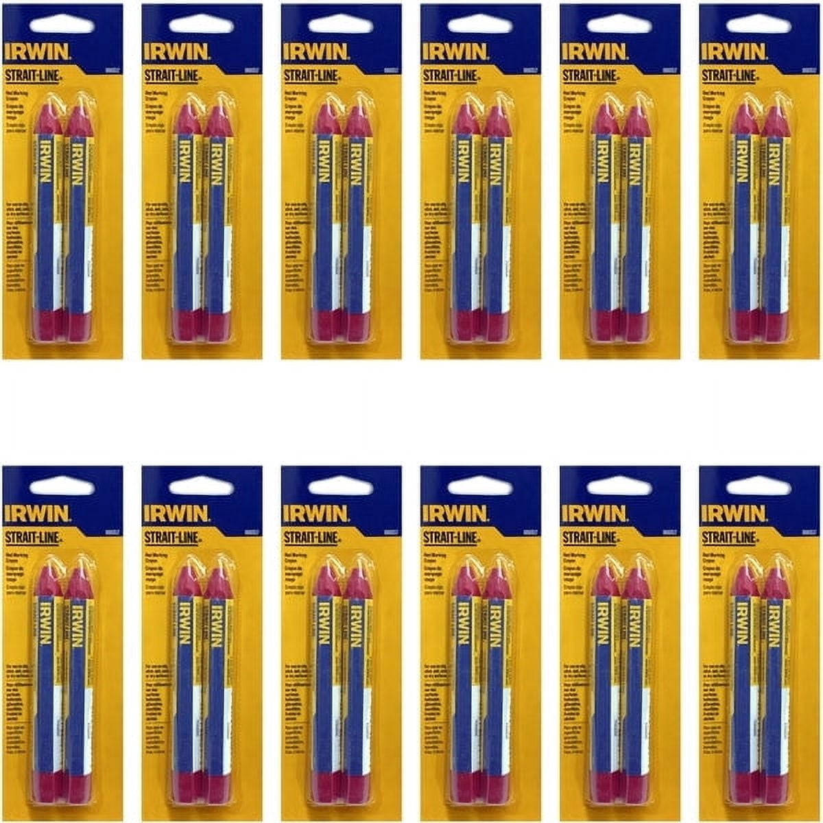 Case of 24 - Strait-Line Red Marking Crayon - (66401) Works on Oily and ...