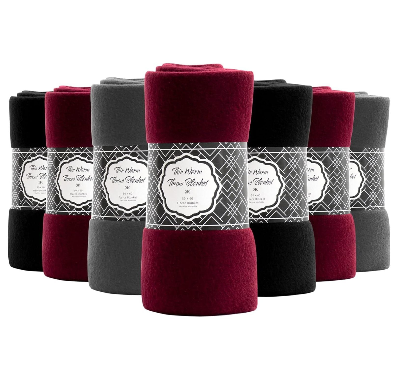 Case of 24 Wholesale Super Thin Lightweight Throw Bulk Soft Fleece ...