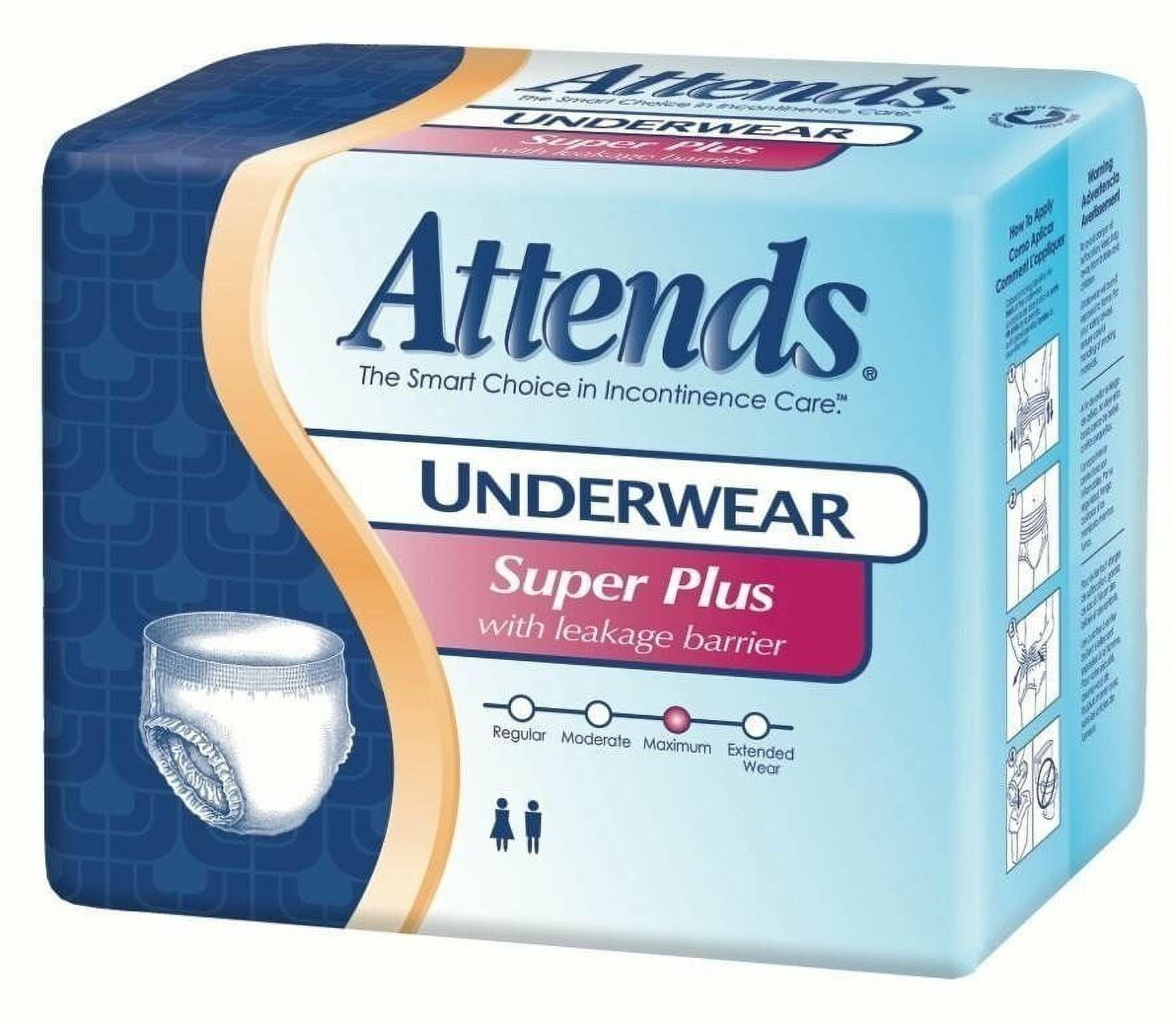 Attends Youth/Small Underwear Super Plus Absorbency, Case of 4 ...