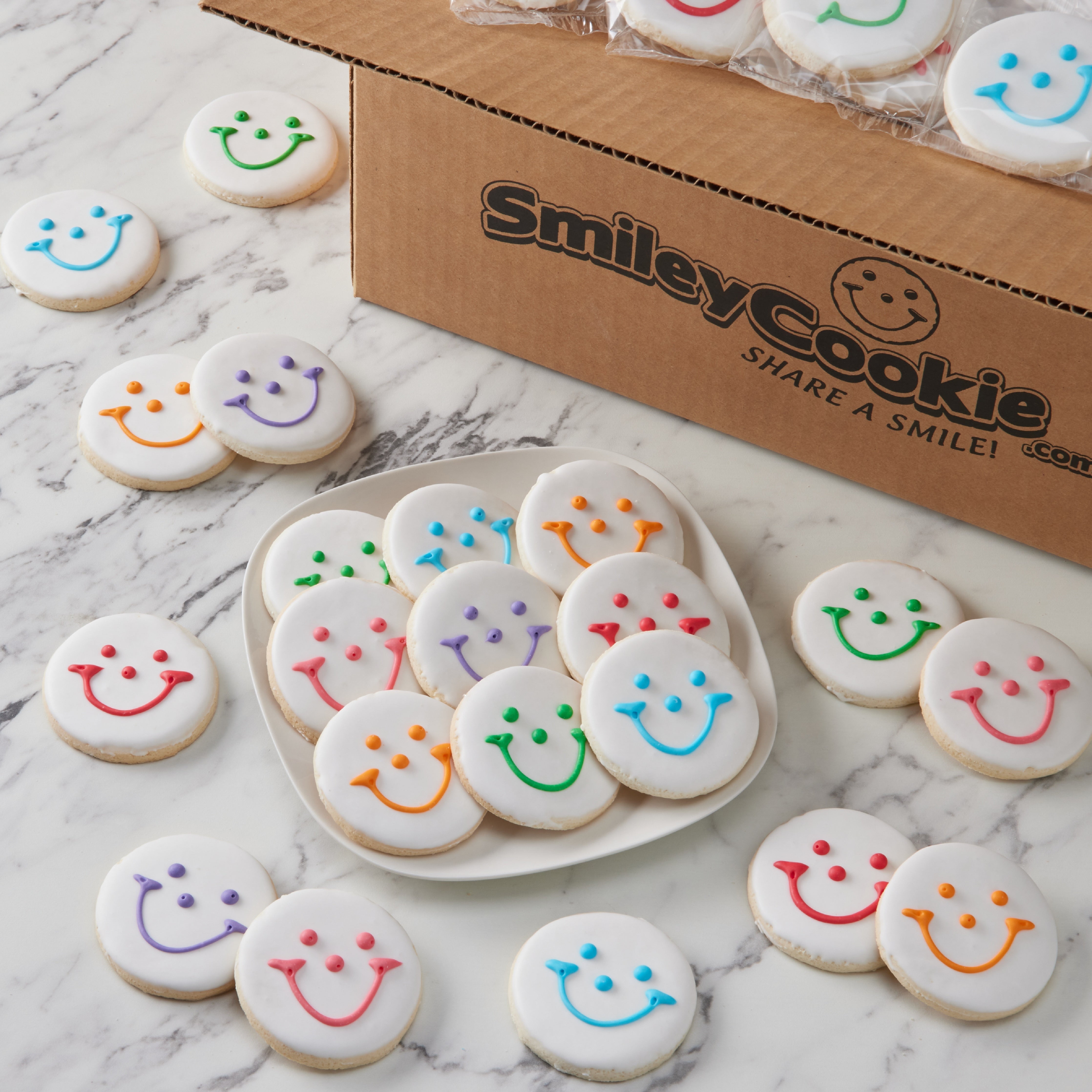 50 Mini Original Smiley Cookies Case - Nut Free, Individually Wrapped ...