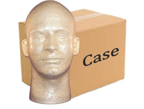 Case of 8 Tan Styrofoam Heads, Male - Walmart.com