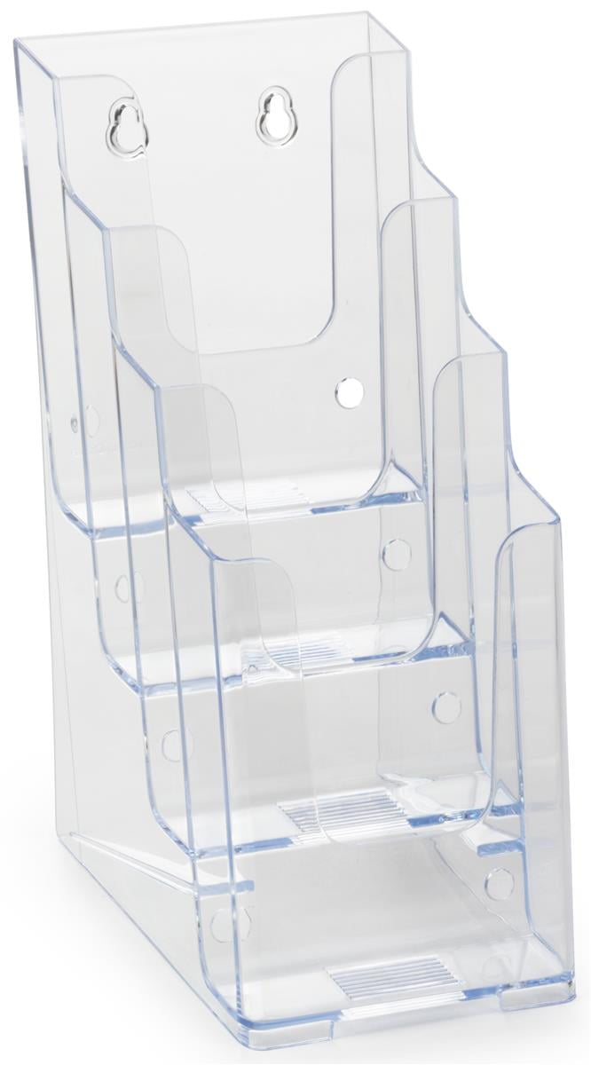 Case of 8, Tiered 4 Pocket Brochure Dispenser for 4 x 9-Inch Pamphlets ...