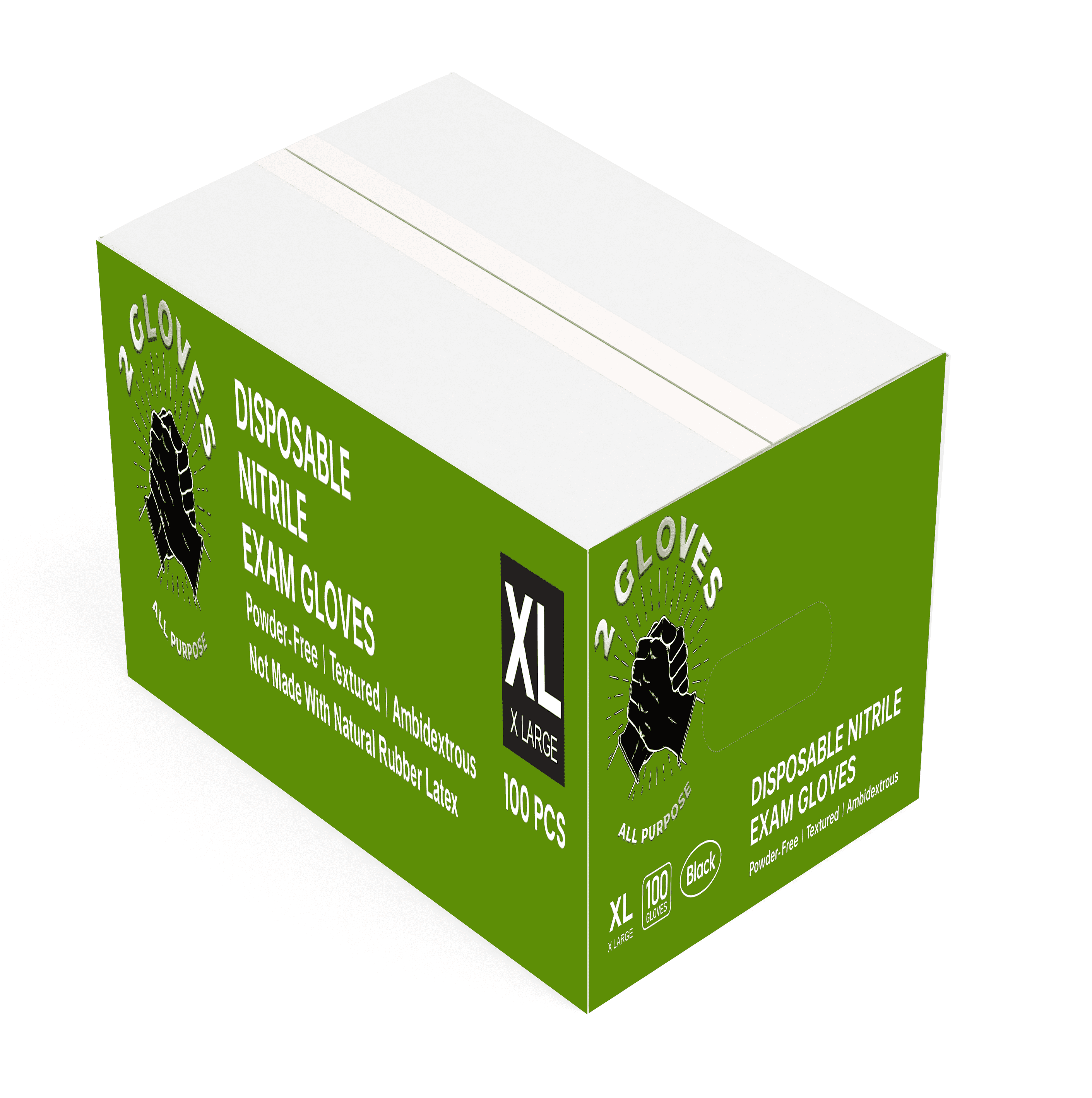 2 Gloves" XLarge Black Nitrile Gloves, Bundle, 1000-Piece - Walmart.com
