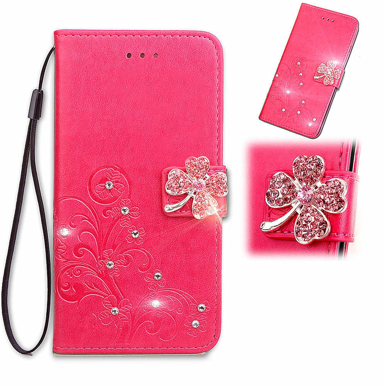 Case for samsung S22 Wallet protective case, leaf embossed PU leather ...