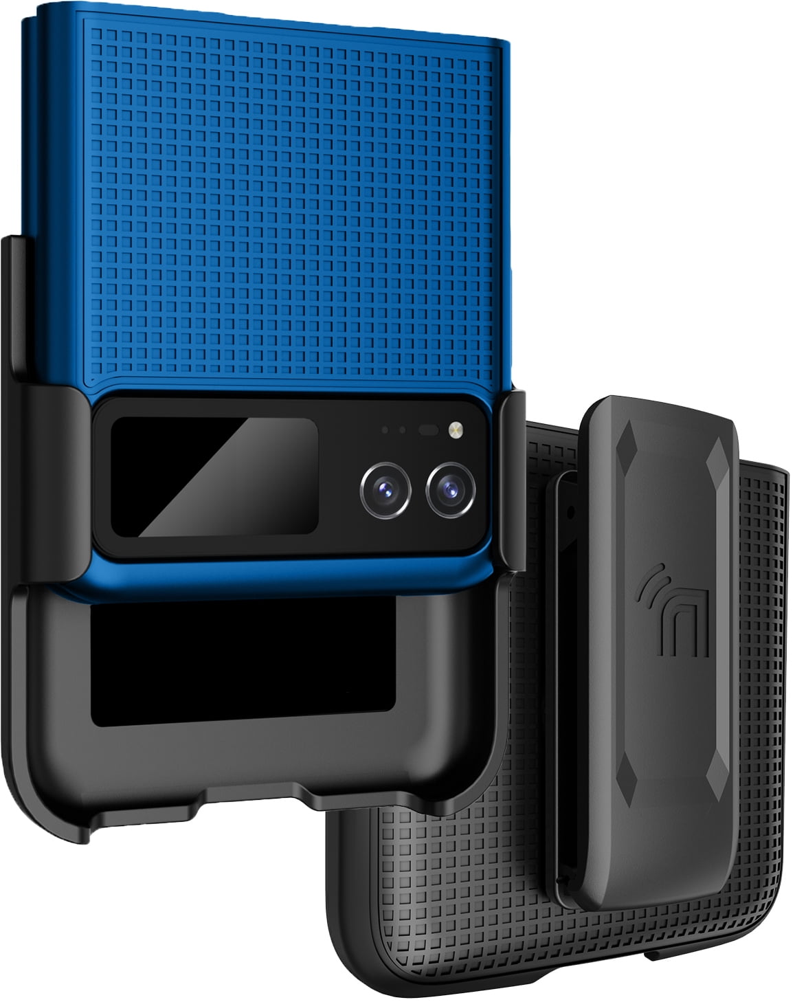 Motorola RAZR 2023 Slim Hard Shell Case with Grid Texture and Rotating ...