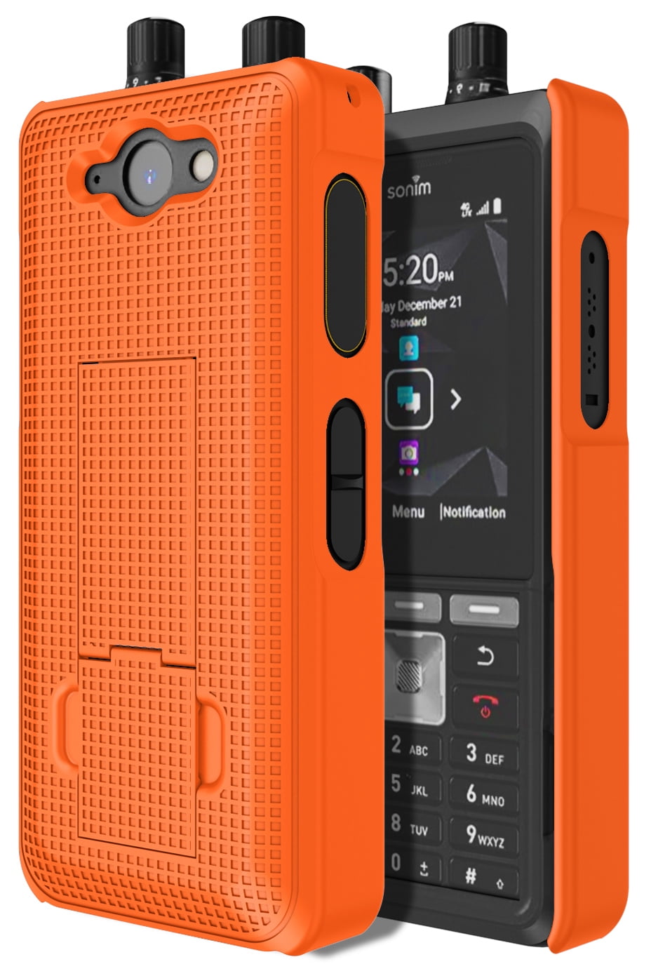 Case with Stand for Sonim XP5plus, Nakedcellphone [Grid Texture] Slim Hard Shell Phone Protector ...