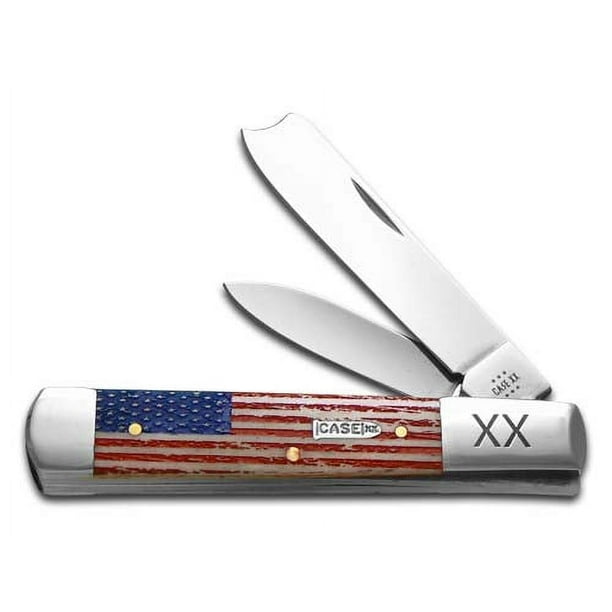 Case xx Knives Razor Jack U.S. Flag Natural Bone 1/500 Stainless Pocket ...