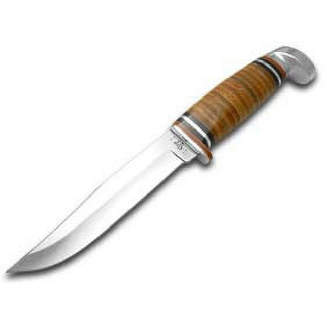 Case xx Polished Leather Fixed Blade Hunter Stainless Knife Knives ...