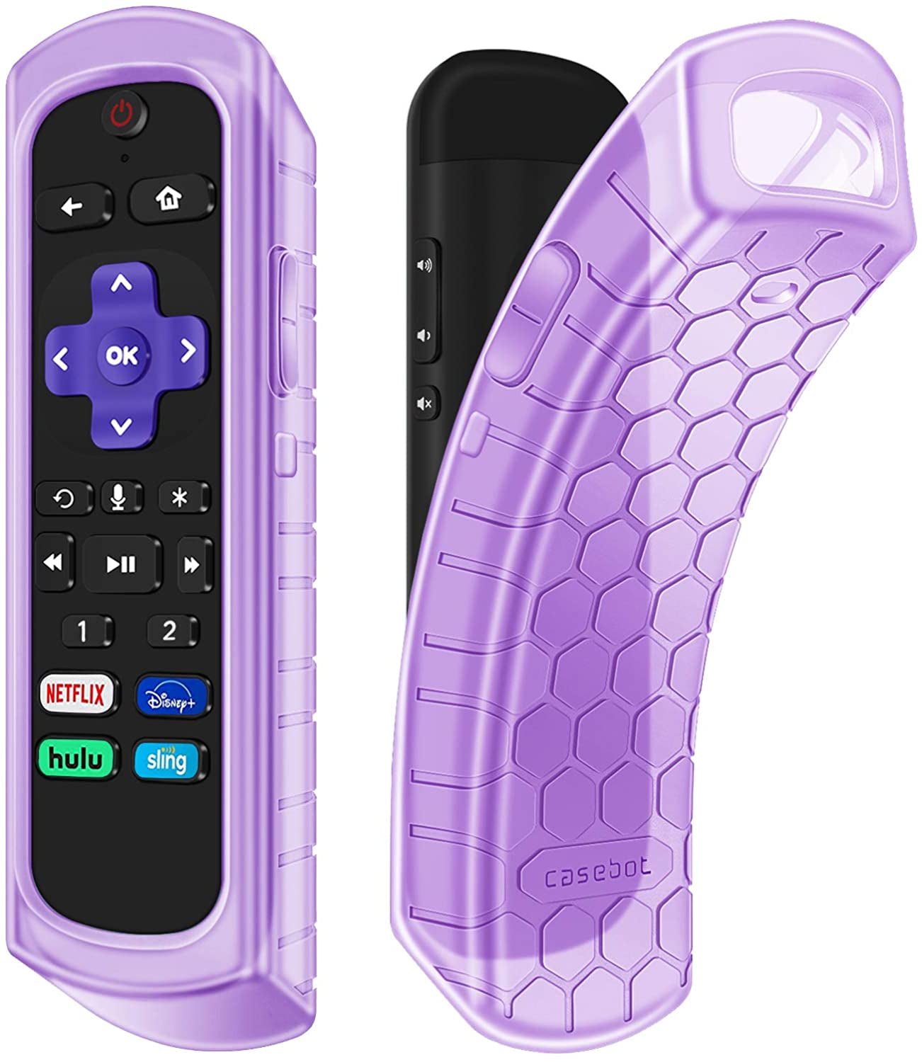 CaseBot Honey Comb Silicone Case Cover for Roku Ultra 4K, 1/2/3/4 Remote, Anti-Slip, Shockproof ...