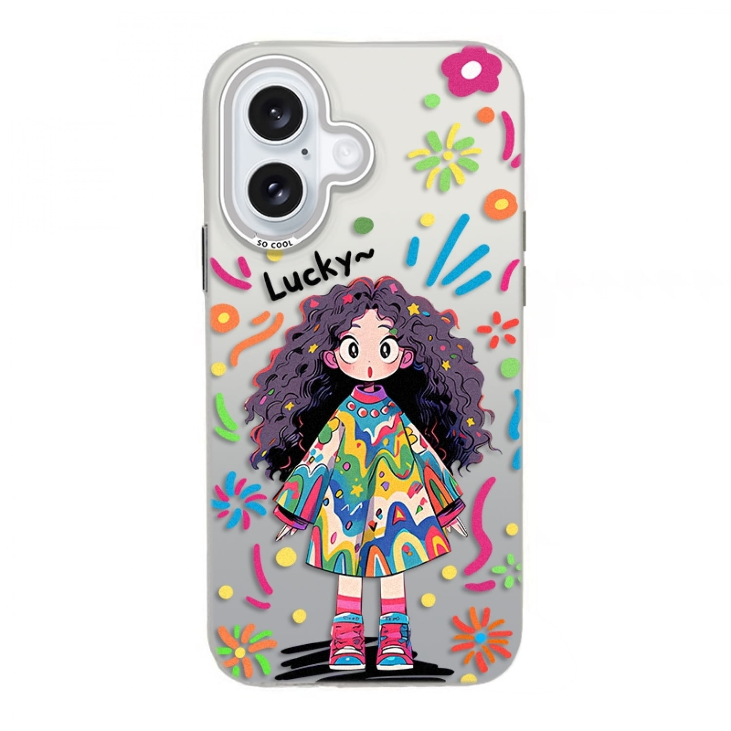 CaseCaca Colorful Wave Hair Girl Phone Case - Vibrant and Cute ...