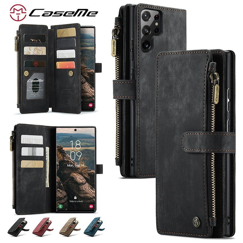 CaseMe Card Slot Stand Holder Zipper Wallet Leather Case for Samsung ...