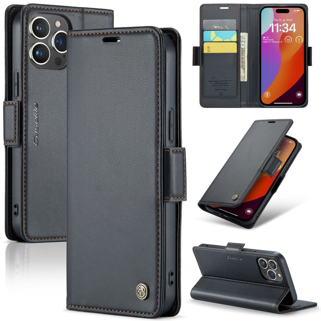 CaseMe Leather For iPhone 13 Pro Max Wallet Case with RFID Blocking ...
