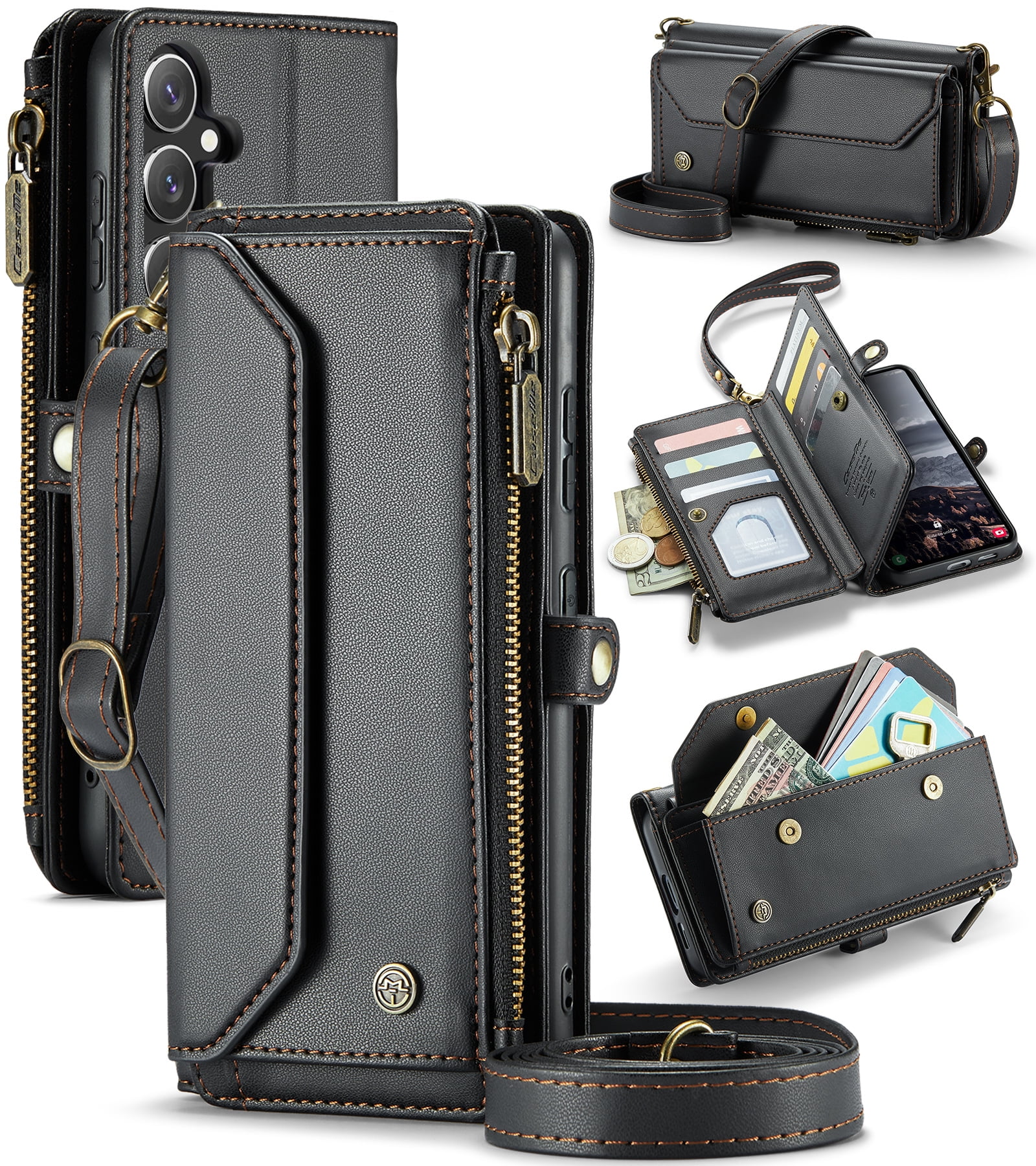 CaseMe Leather for Samsung Galaxy S24 FE Case Wallet【RFID Blocking】with ...