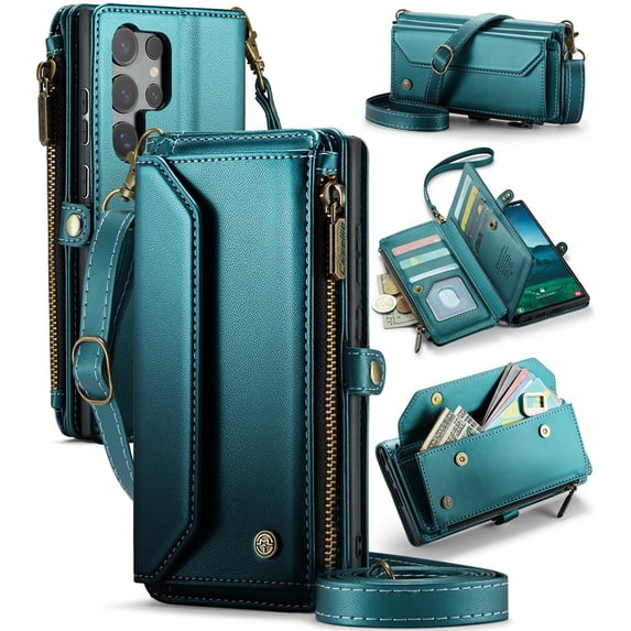 CaseMe Leather for Samsung Galaxy S25 Ultra Case Wallet【RFID Blocking ...