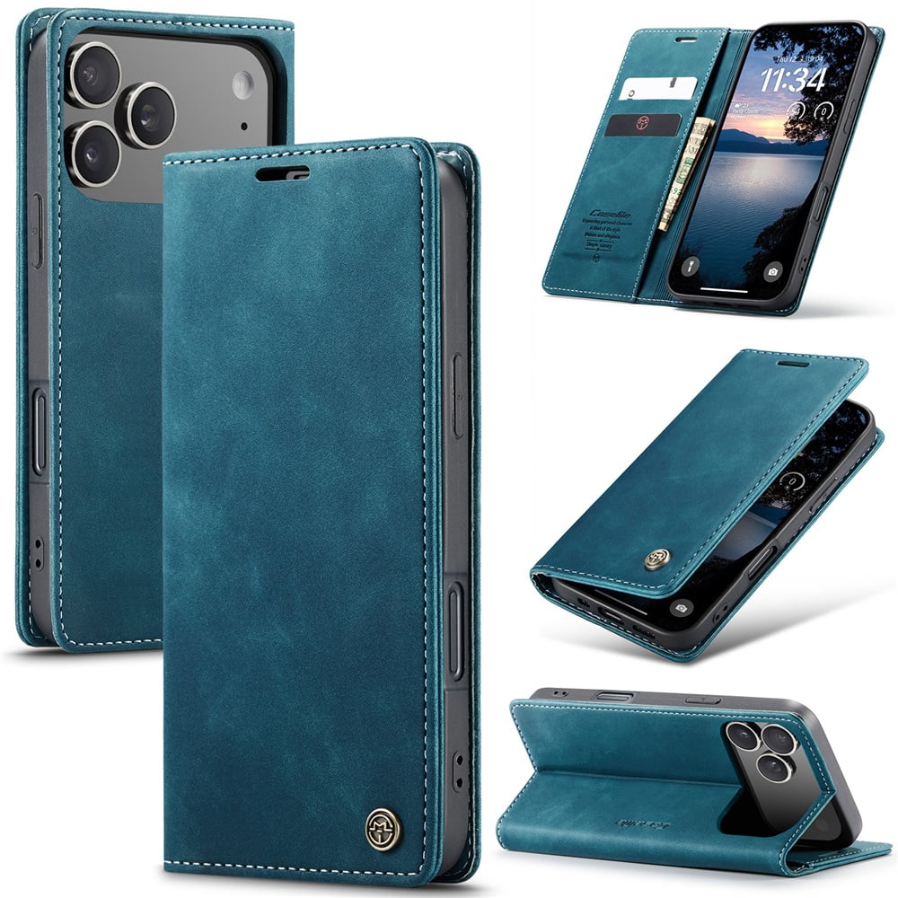 CaseMe Leather for iPhone 17 Pro Max Case, Flip Wallet Leather Case ...