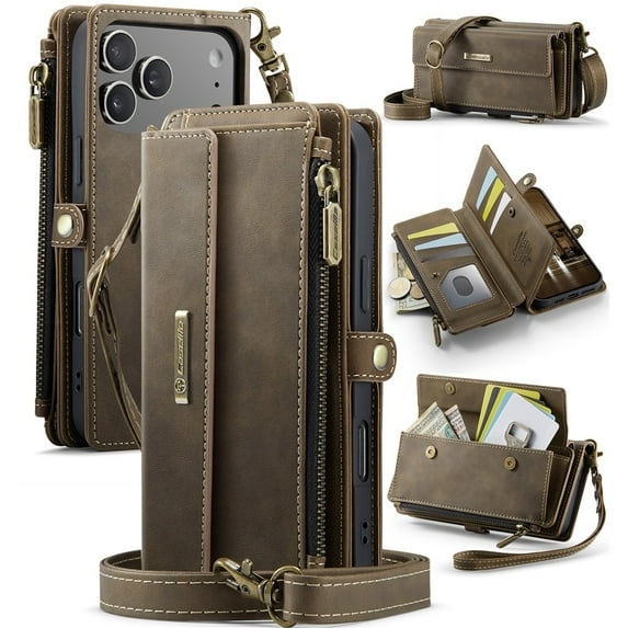 CaseMe Wallet Case For iPhone 17 Pro 6.3-inch, RFID Blocking PU Leather ...